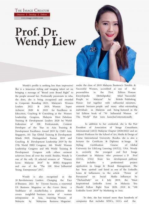 Dr. Wendy Liew - The Image Creator